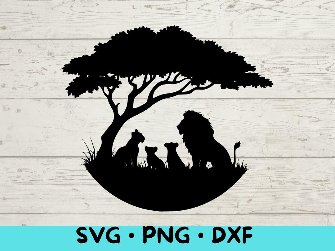 Lion Family SVG, African Wildlife Clipart, Safari Lion With Cubs ...