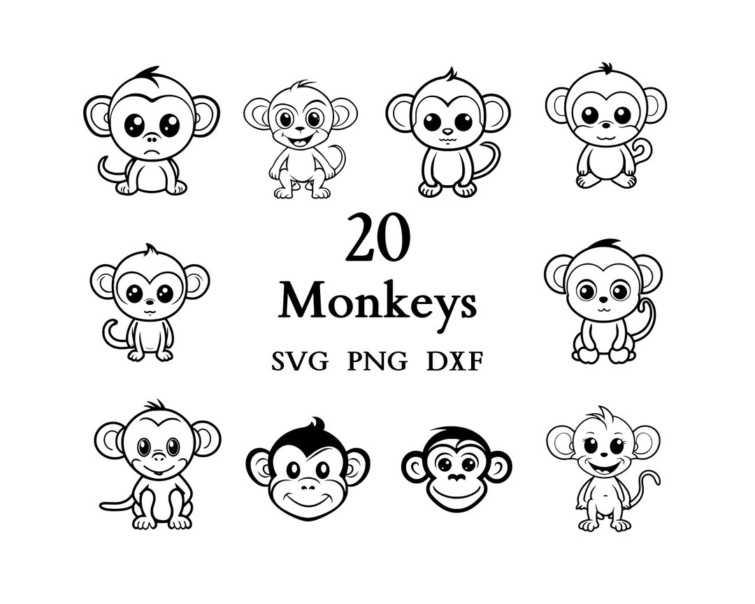 Monkey Svg Bundle , Monkey Svg , Cut Files for Cricut And Laser ...