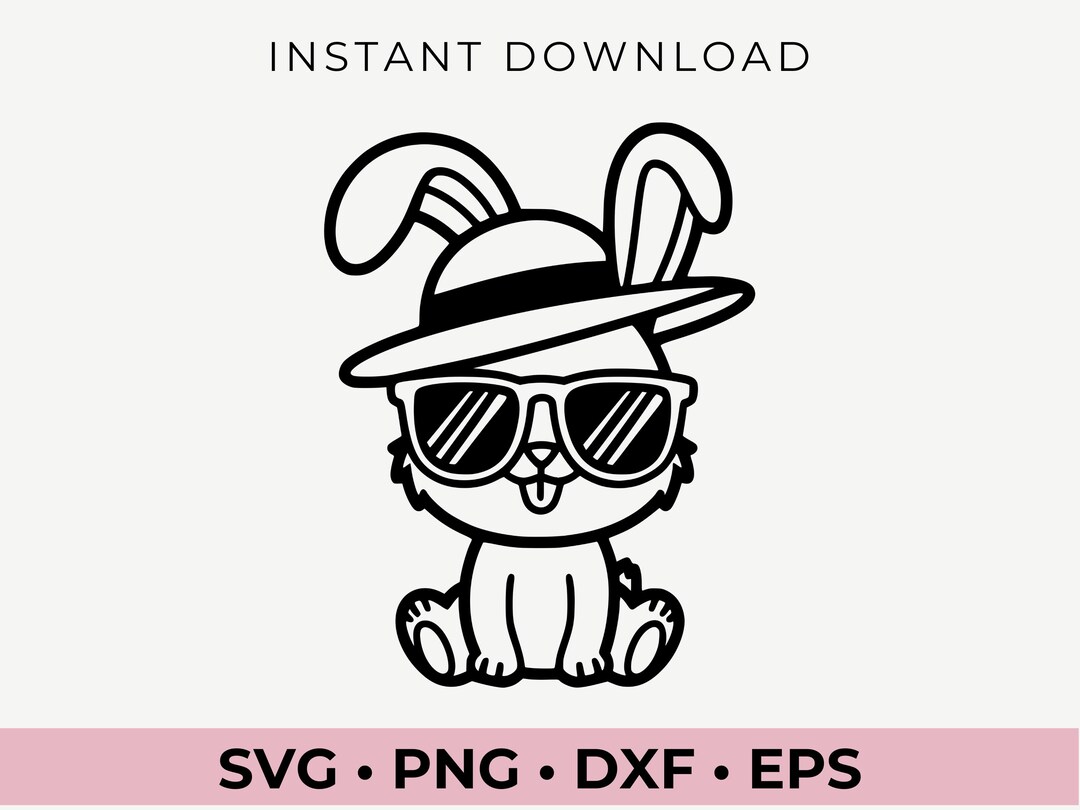 Cool Bunny With Sunglasses SVG PNG | Fun Easter Rabbit Design for ...