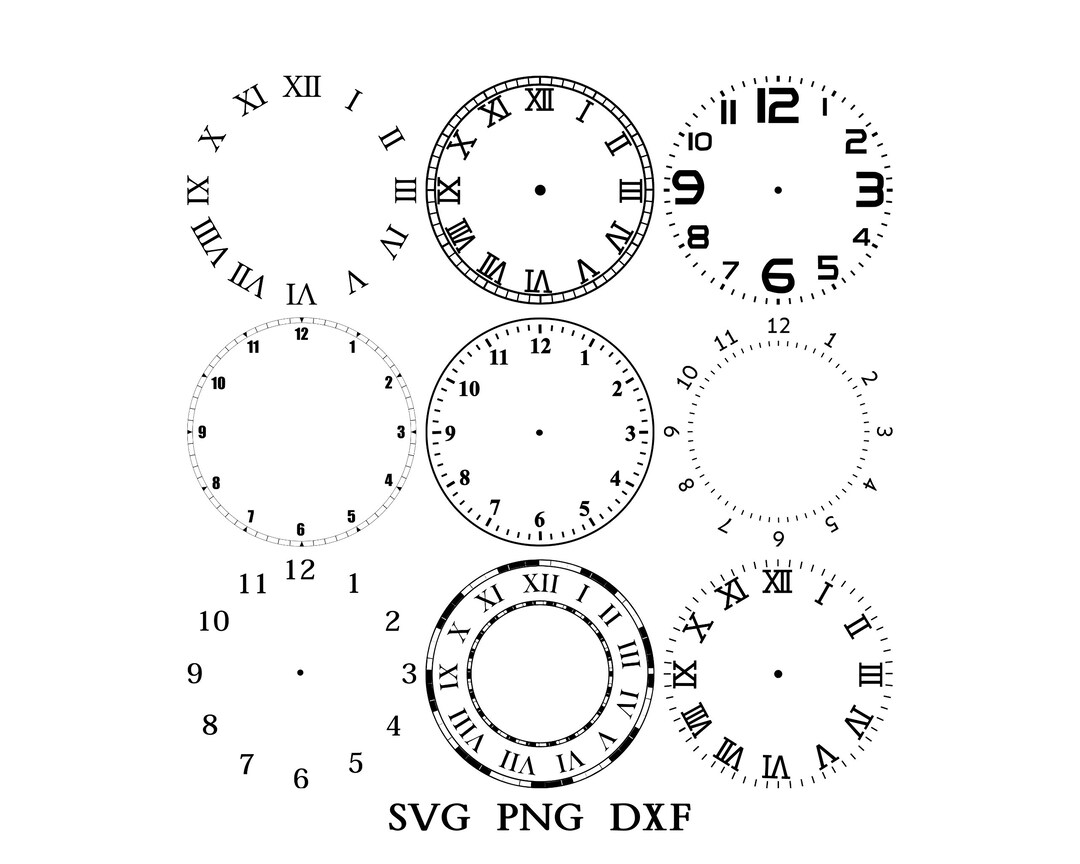 Clock Face Svg Bundle, Clock Face Clipart, Clock Face Svg for Cricut ...