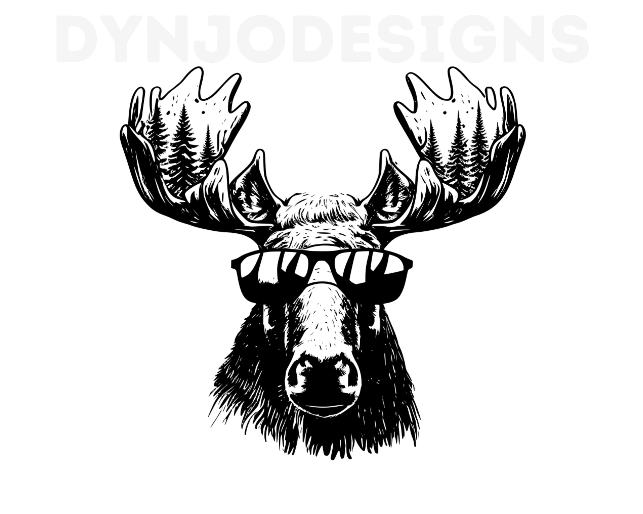 Drunk Moose Black And White