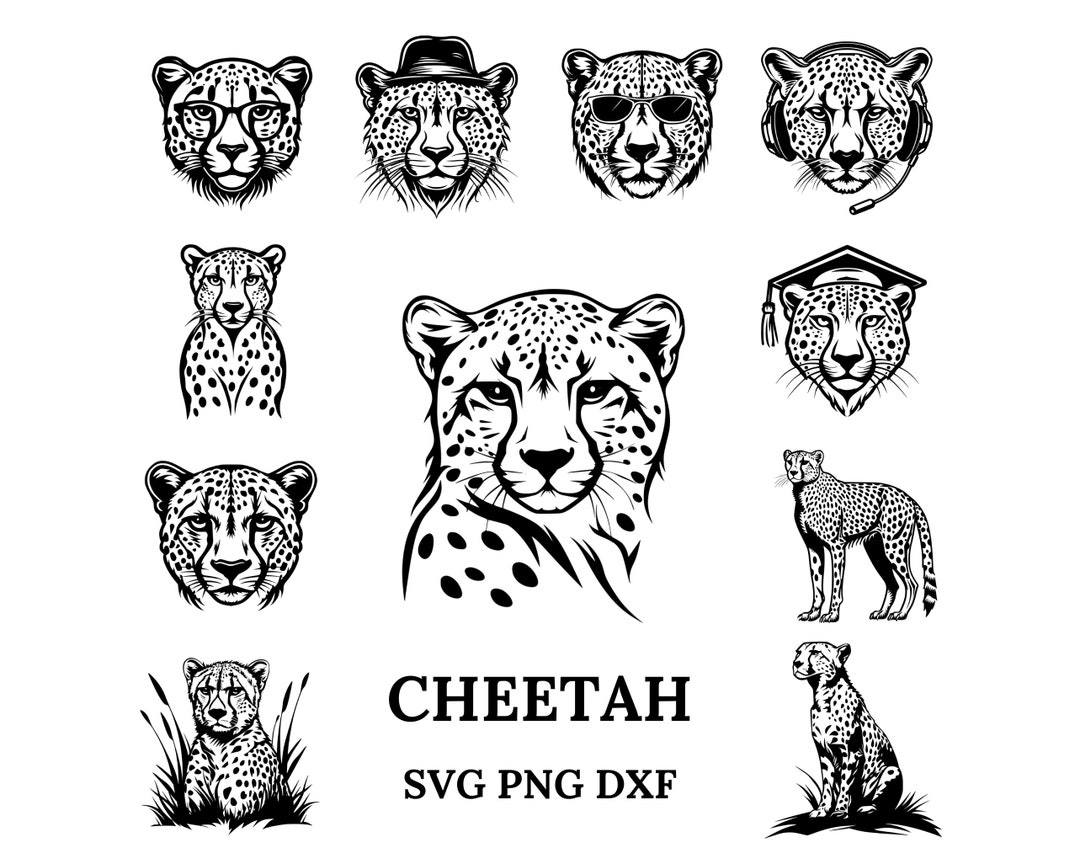 Cheetah Svg Bundle , Cheetah Svg , Cheetah Png, Cheetah Clipart ...