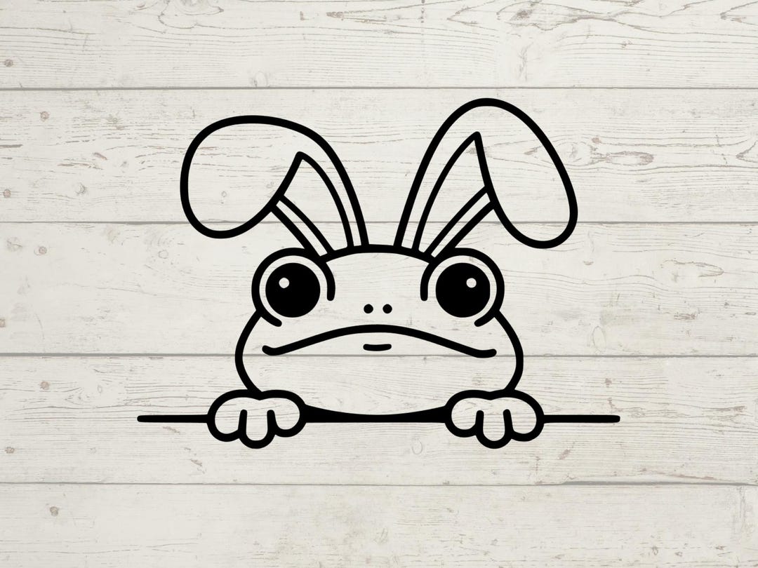 Frog Svg, Frog With Bunny Ears, Frog Png, Frog Clipart, Easter Frog - Etsy