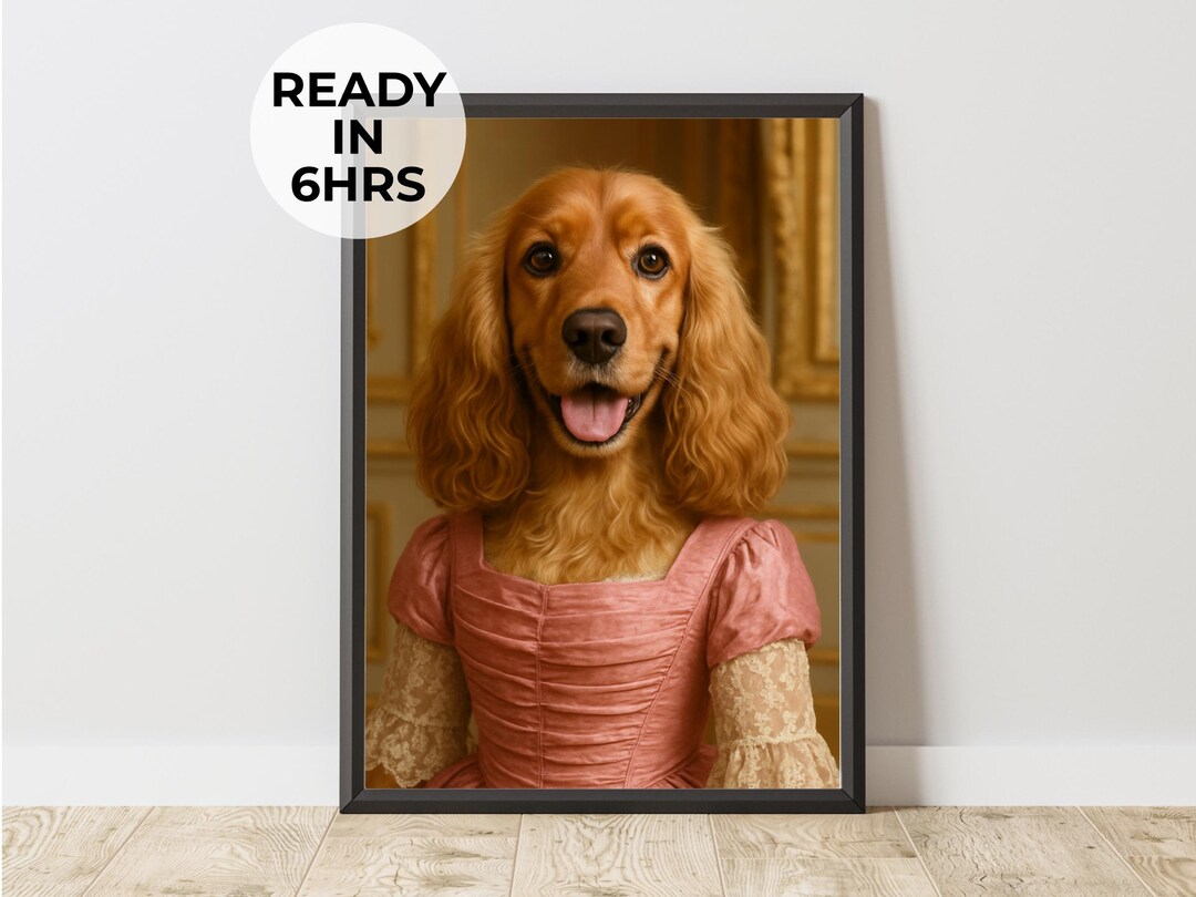 Custom Regency Pet Portrait - Lady Dog Art & Elegant Gift - Etsy