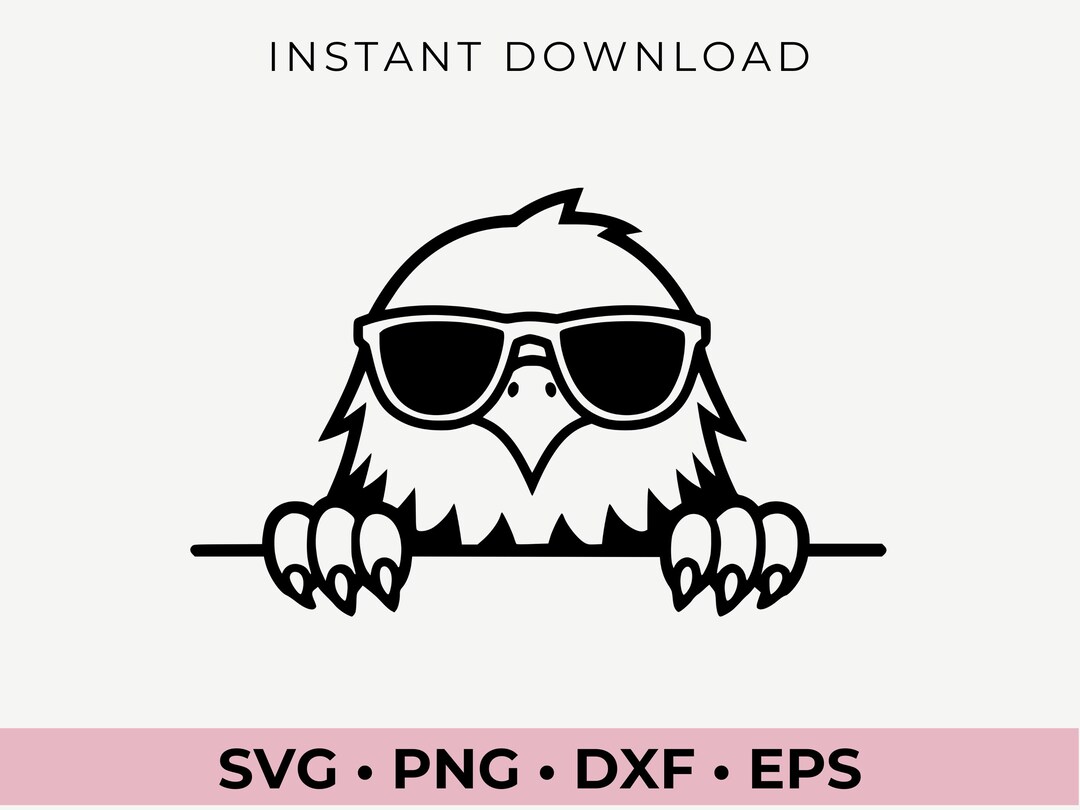 Peeking Eagle With Sunglasses, Eagle Svg, Eagle Clipart, Eagle Png ...