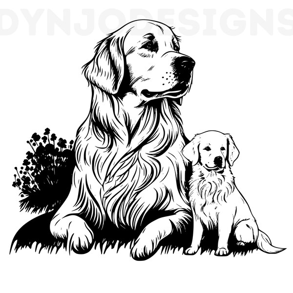 Golden Retriever Head Silhouette - Etsy