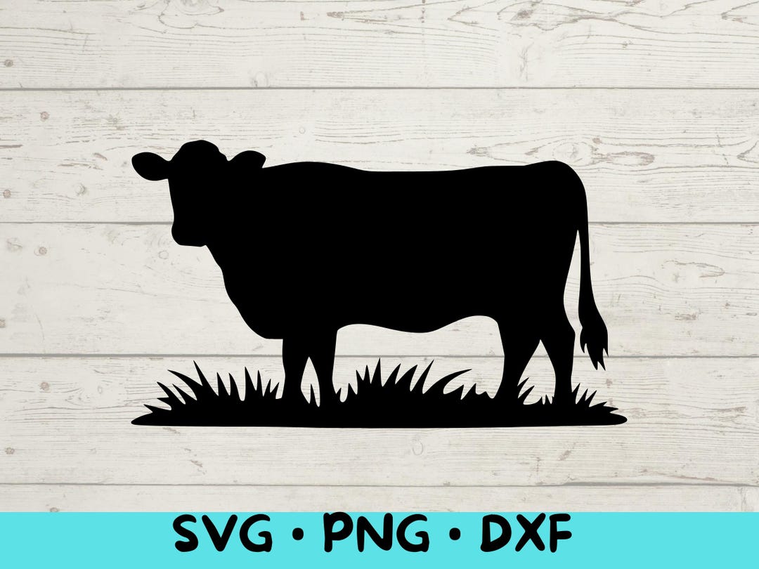 Cow SVG Silhouette, Farm Animal Clipart, Rustic Livestock Design for ...
