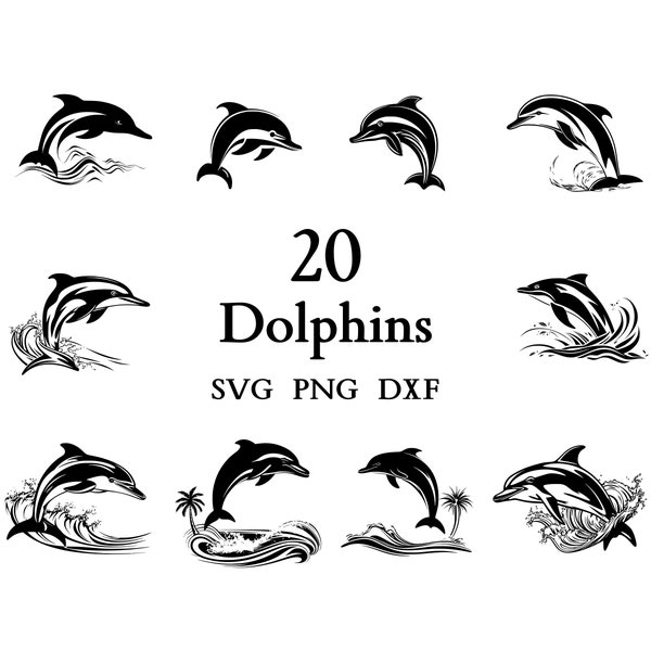 Dolphin Svg Files - Etsy