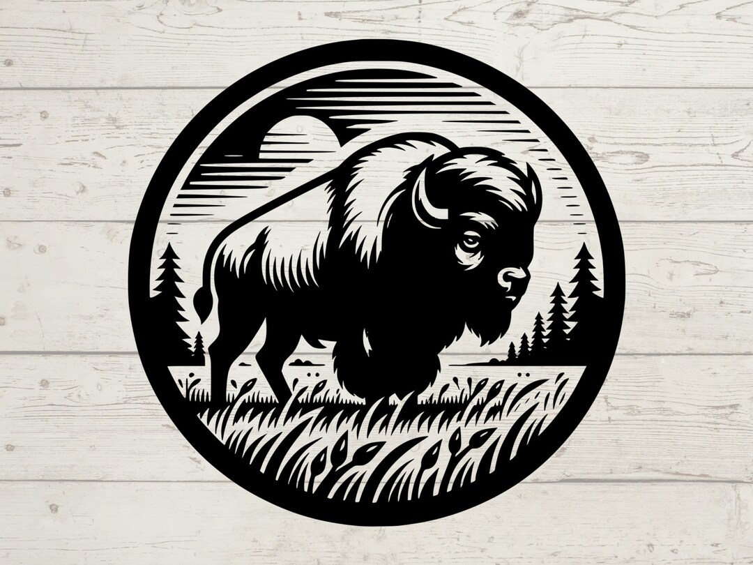 Bison Head , Bison Svg , Cut Files for Cricut , Laser Engraving Files ...