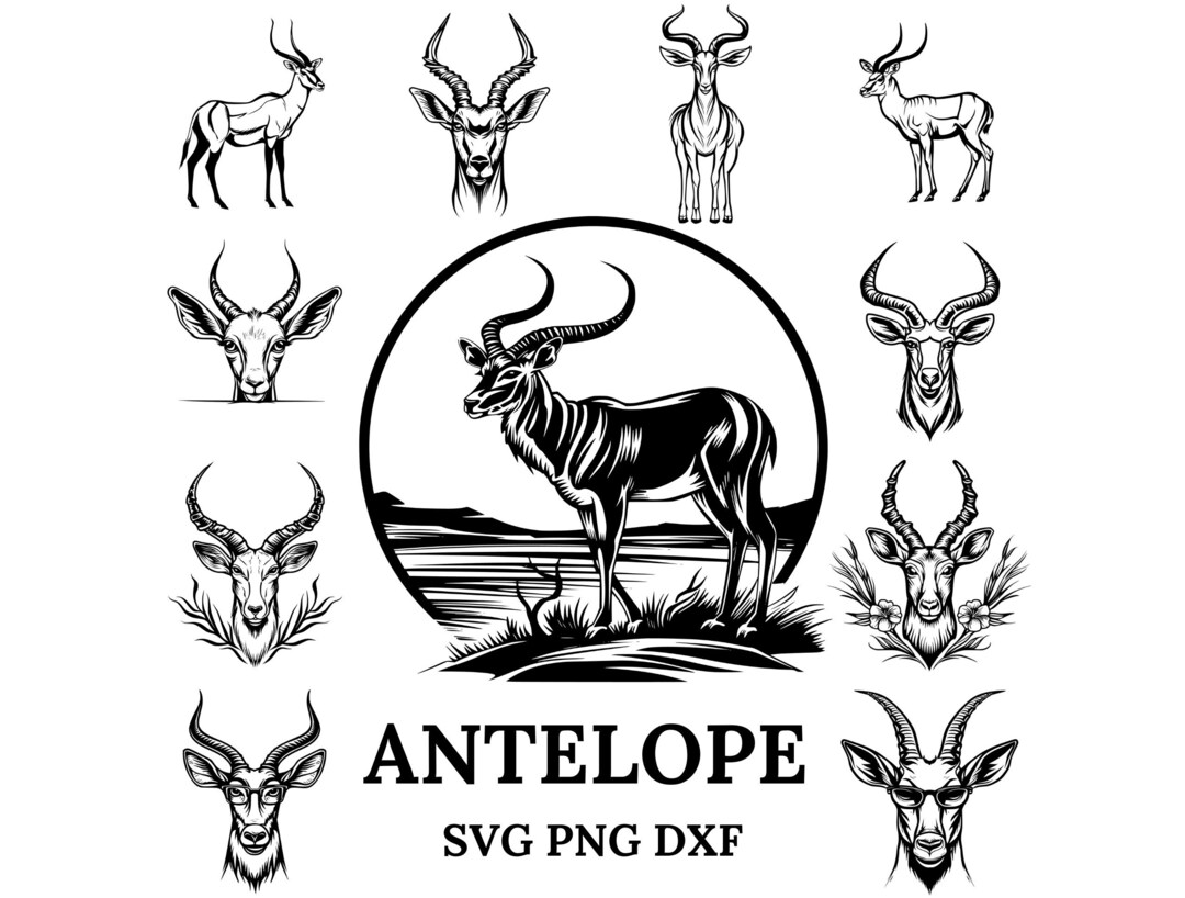 Antelope Svg Bundle , Antelope Svg , Antelope Png, Antelope Clipart ...