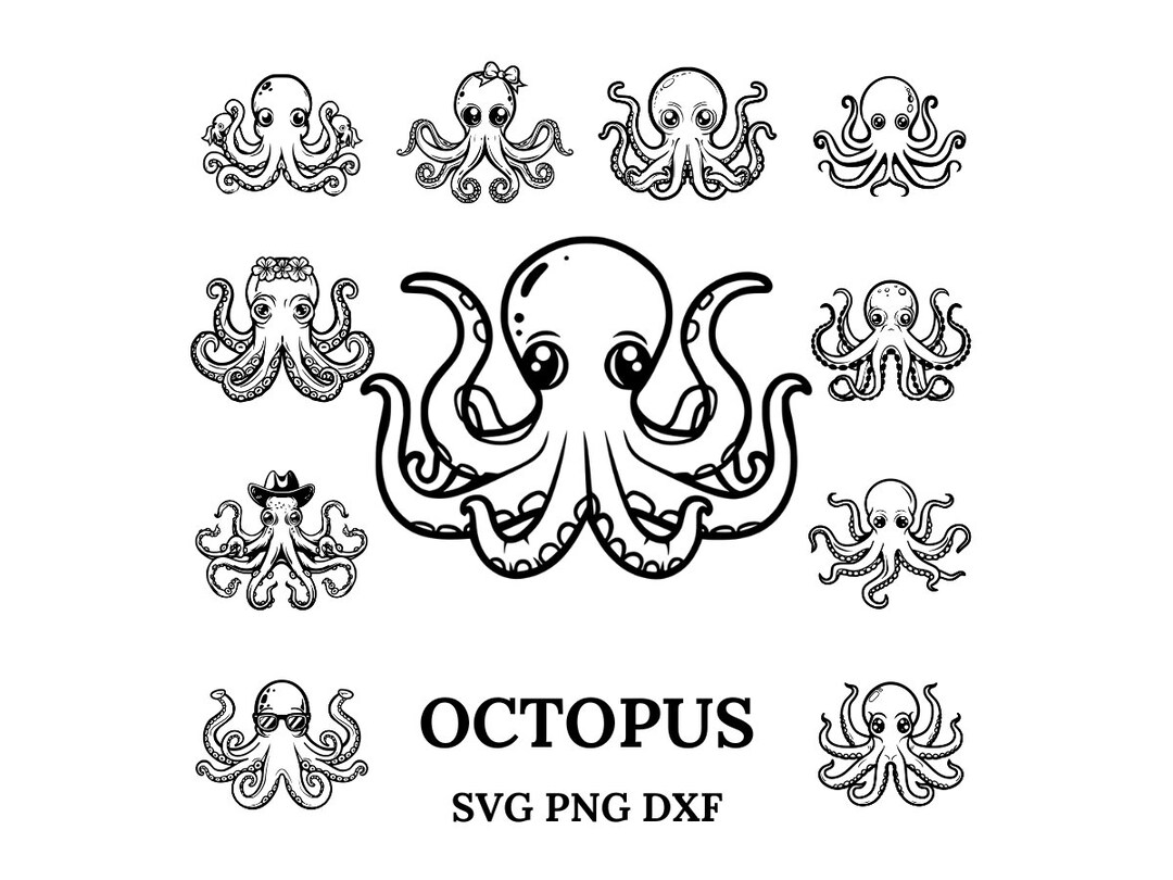 Octopus Svg Bundle , Octopus Svg , Octopus Png, Octopus Clipart ...