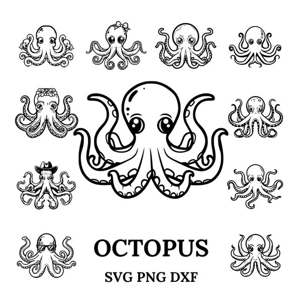 Octopus Svg - Etsy
