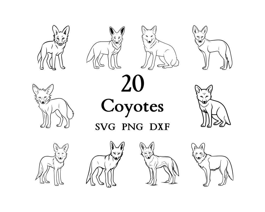 Coyote Svg Bundle , Coyote Svg , Cut Files for Cricut and Laser ...