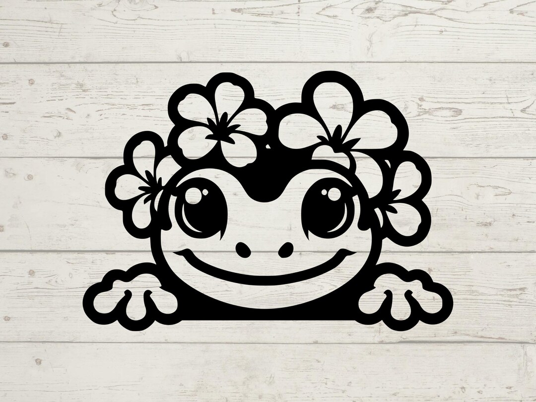 Peeking Gecko With Flowers Svg, Gecko Svg, Gecko Clipart, Gecko Png ...
