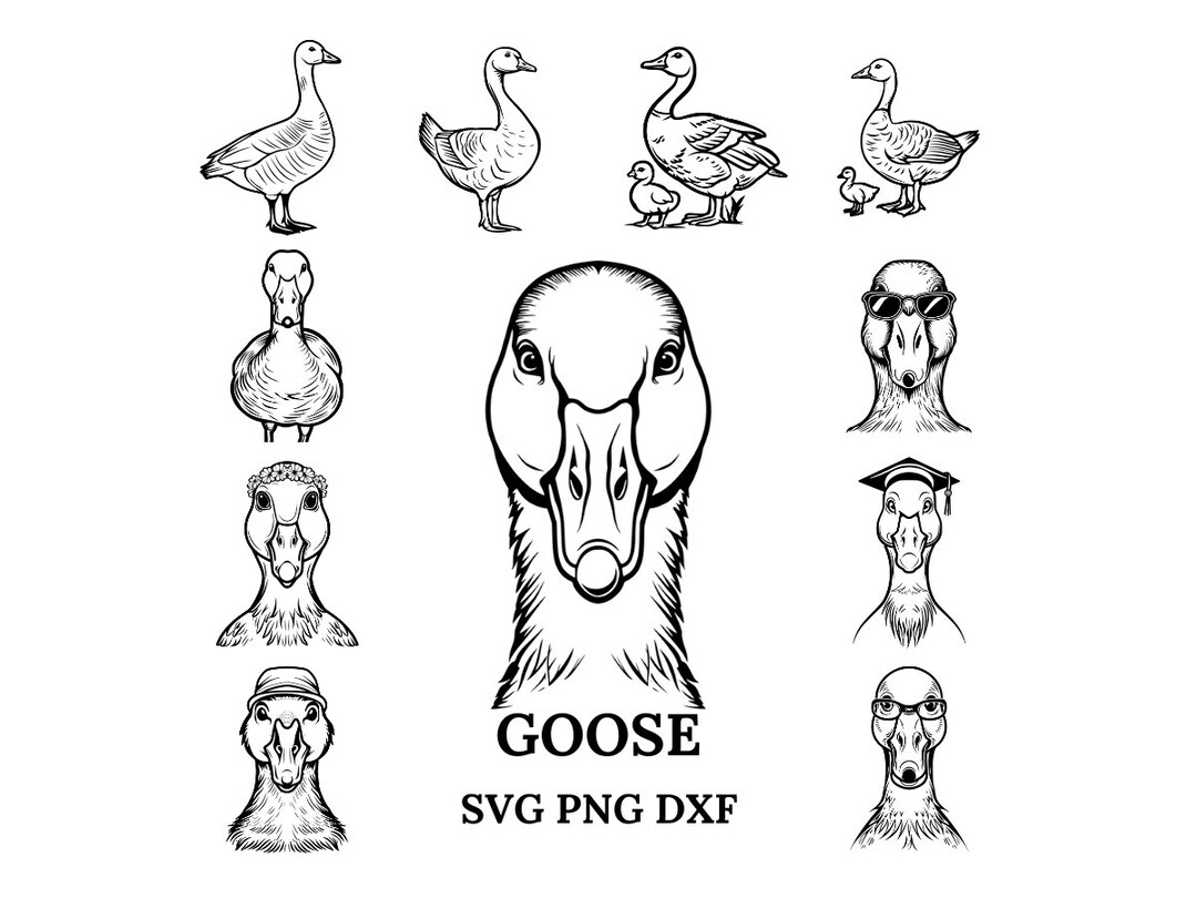 Goose Svg Bundle , Goose Svg , Goose Png, Goose Clipart, Goose Head ...