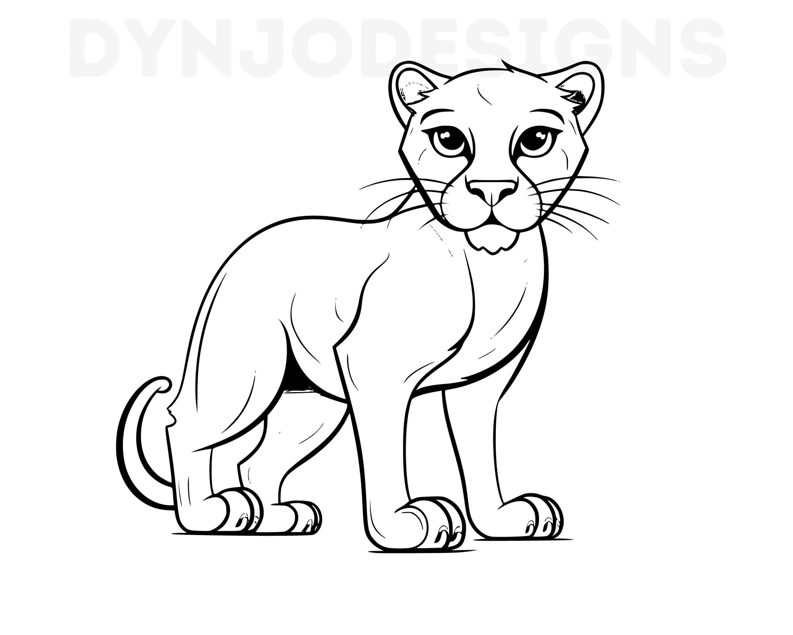 Easy Cougar Drawing
