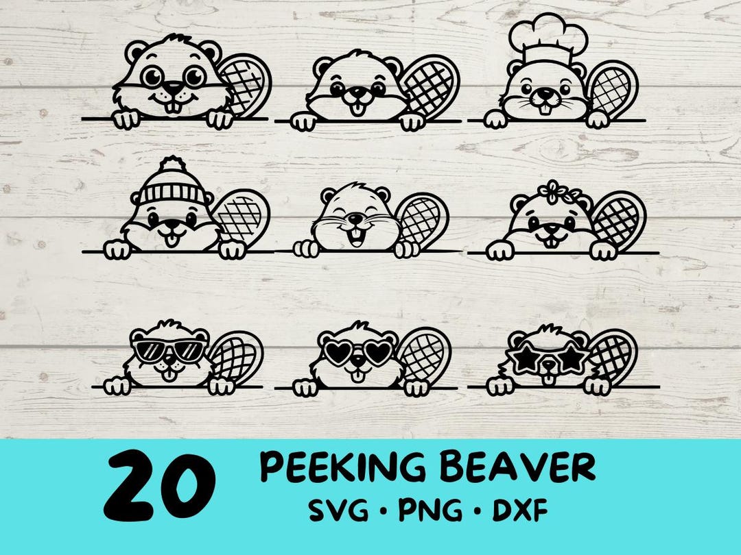 Peeking Beaver, Beaver Svg , Beaver Svg Bundle, Cute Beaver With ...