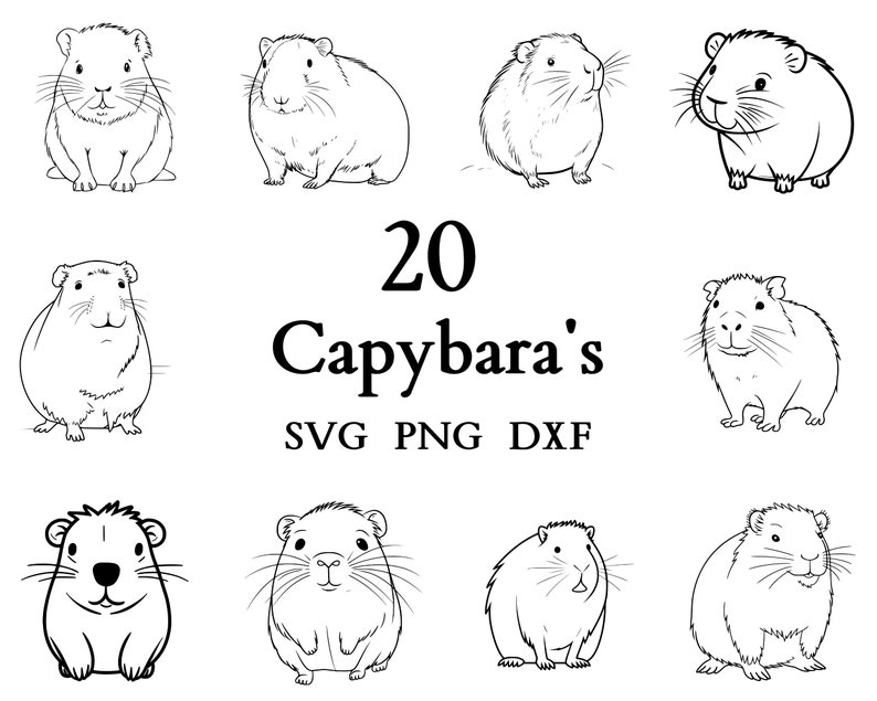 Capybara Svg Bundle Capybara Svg Cut Files for Cricut and - Etsy