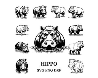 Hippo Svg Bundle , Hippo Svg , Cut Files for Cricut and Laser Engraving ...