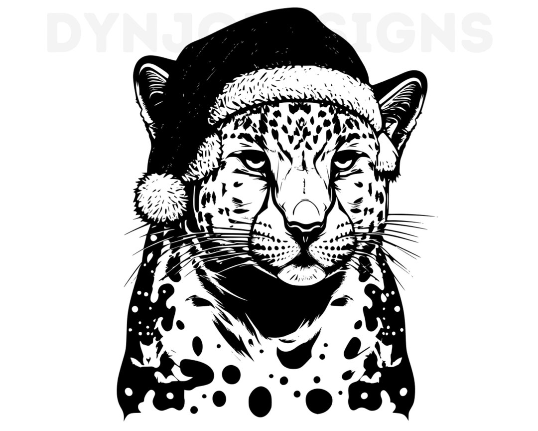 Santa Leopard Leopard Svg Christmas Designs - Etsy