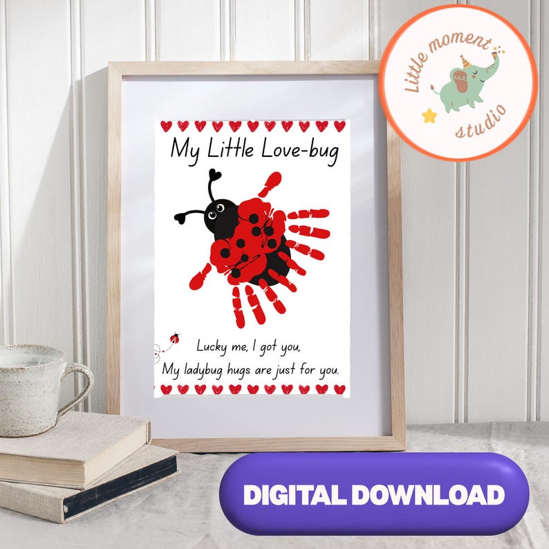 Ladybug Handprint Keepsake Craft, Mother’s Day Love Bug Art (digital ...