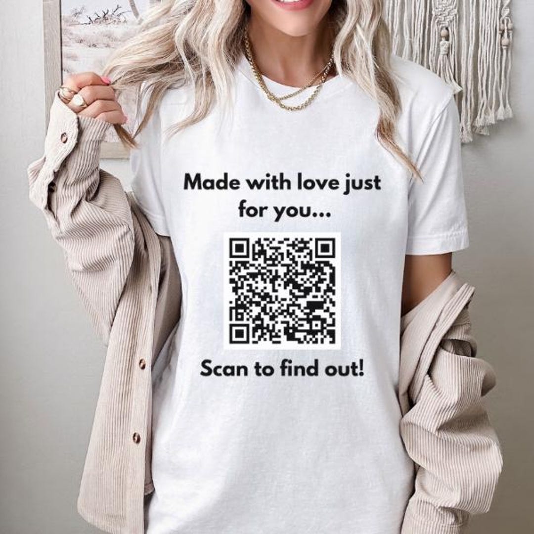 QR Code Gift, QR Code Shirt, QR Code Sign, Happy Valentines Day Tshirt ...