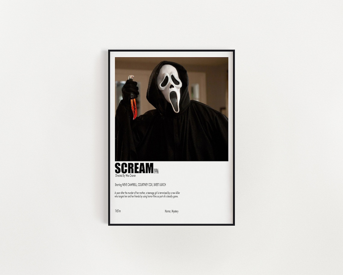 Scream Minimalist Horror Movie Poster Horror Movie Art Print Ghostface Poster Modern Art Print ...