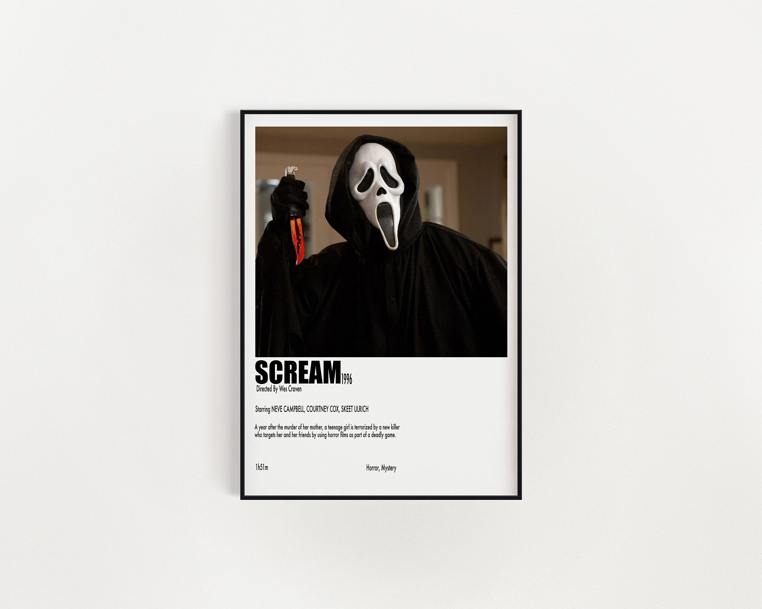 Scream Minimalist Horror Movie Poster Horror Movie Art Print Ghostface ...