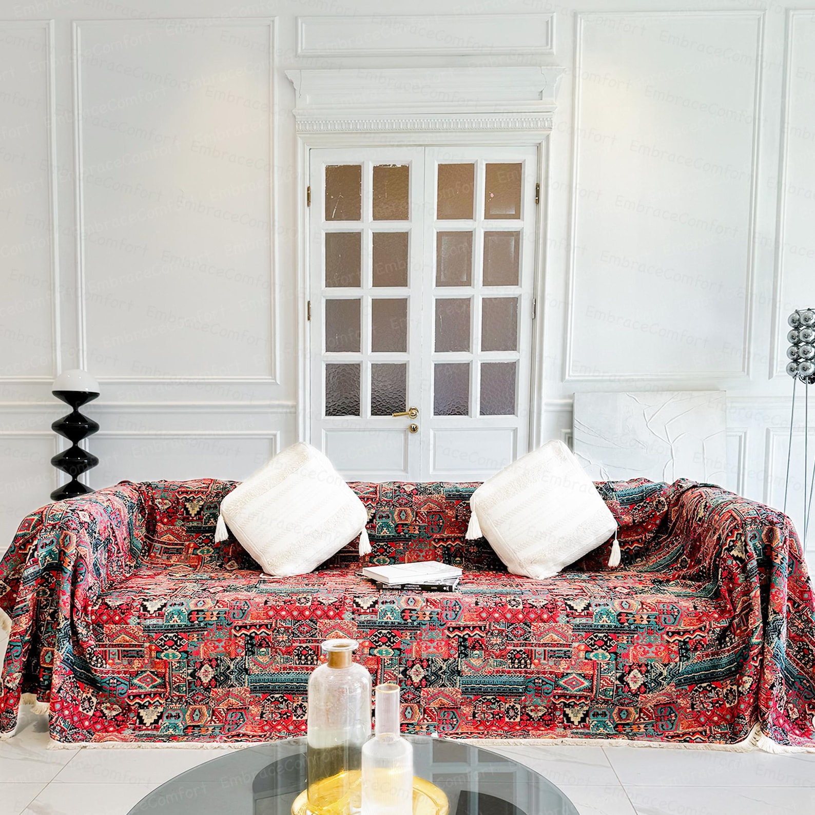 Boho Couch Cover, Large Size Cotton Sofa Cover, Sofa Covers Bohemian ...