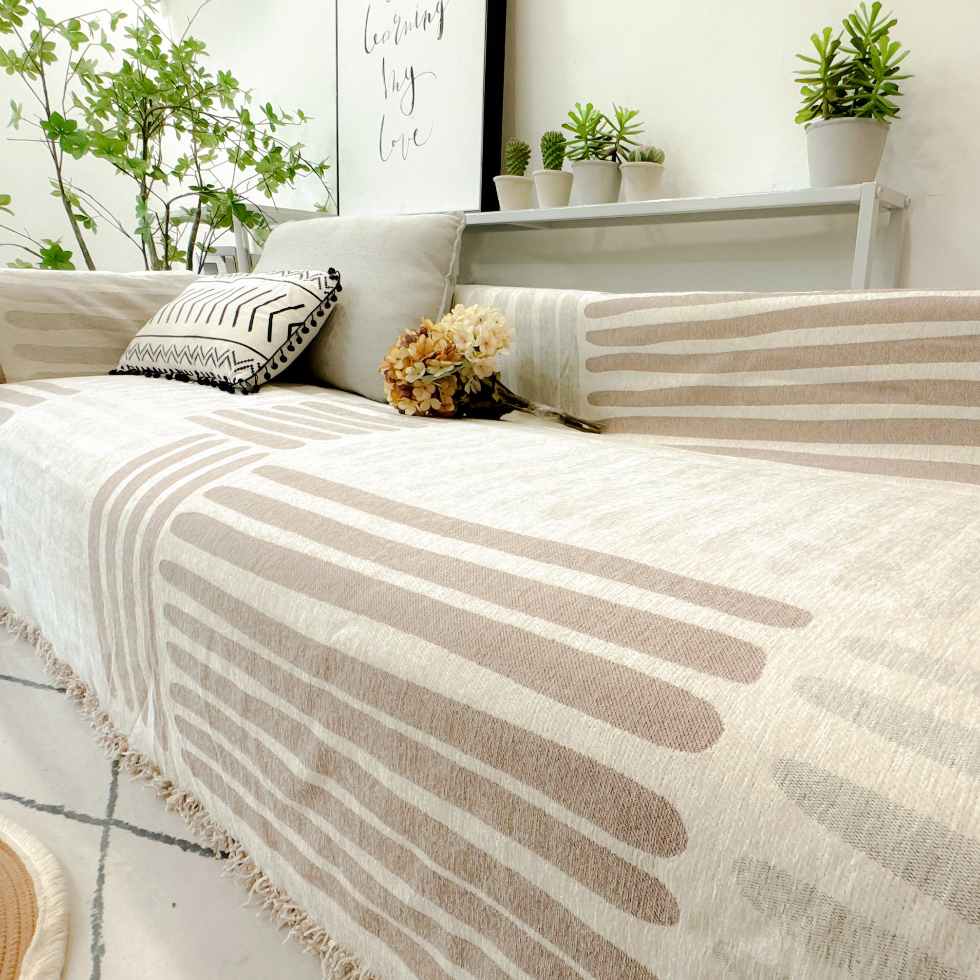 Boho Couch Covers, Large Size Cotton Sofa Cover, Sofa Covers Bohemian ...