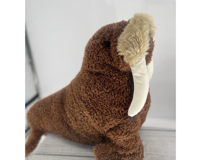 Sea World Brown Walrus Plush 14" Soft Toy Stuffed Animal Realistic ...