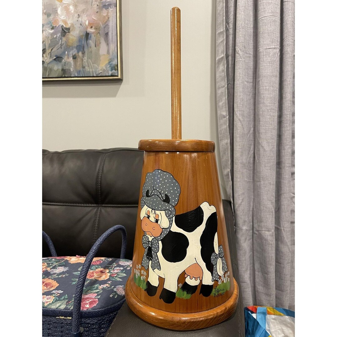 Vintage Primitive Hand Painted Wooden Butter Churn Country Kitchen - Etsy