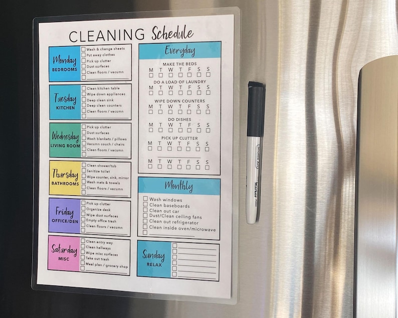 Cleaning Schedule, Cleaning Checklist, Cleaning Planner, Clean Home ...