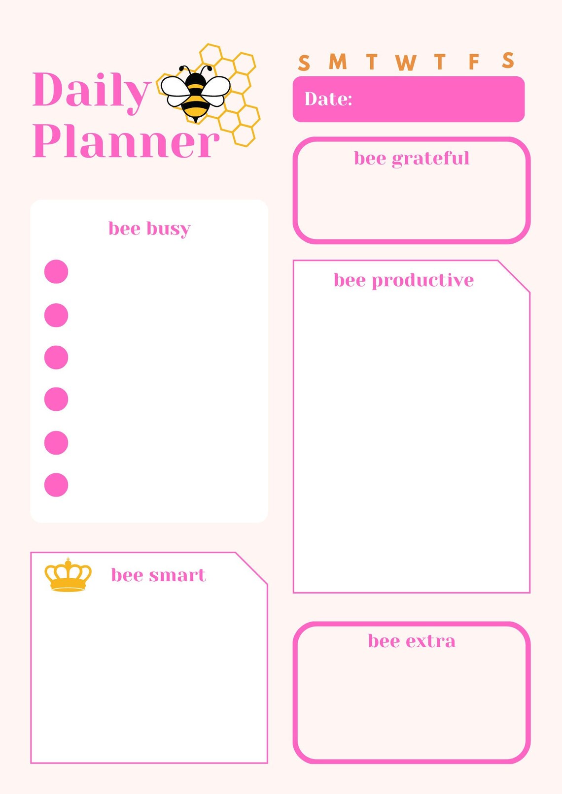 Planner Download Bee Busy - Etsy