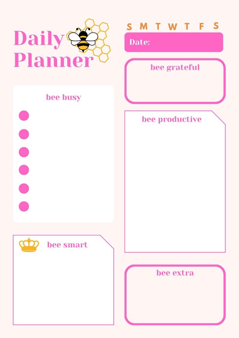 Planner Download Bee Busy - Etsy