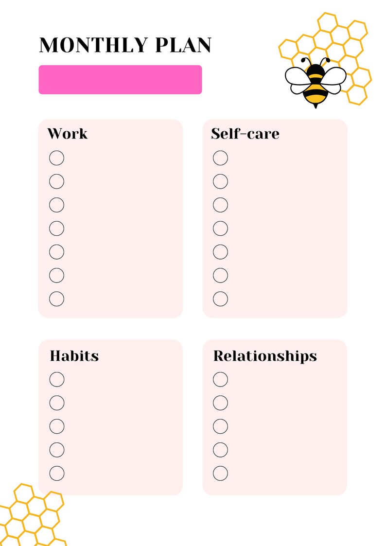 Planner Download Bee Busy - Etsy