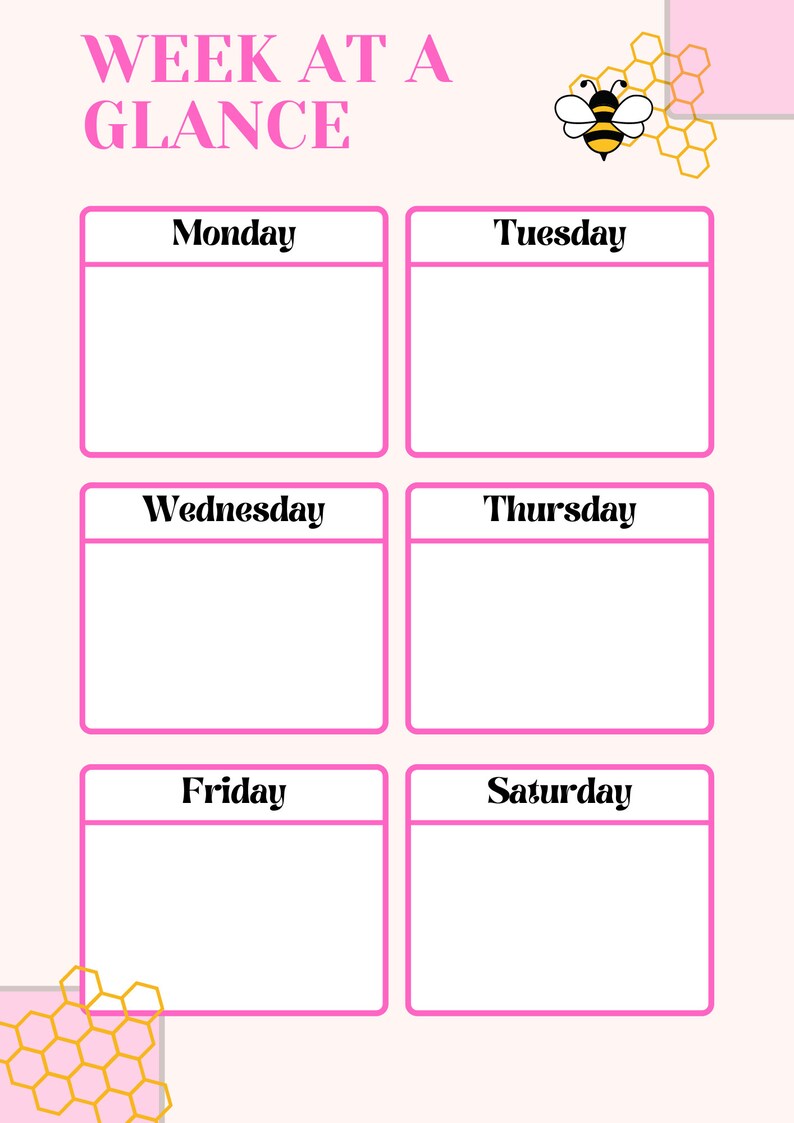 Planner Download Bee Busy - Etsy