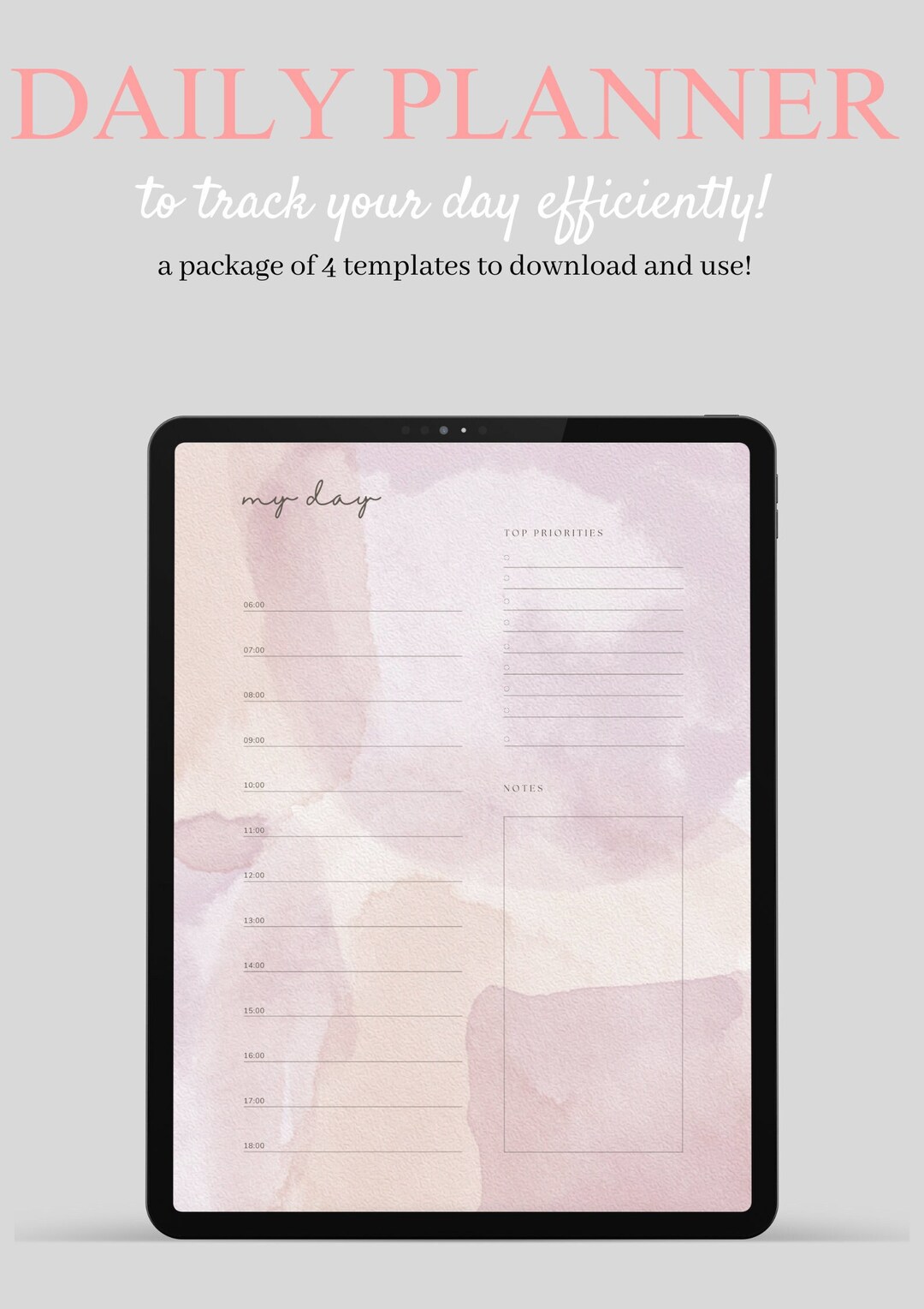 Daily Digital Planner Template Download 4 Templates to Use and - Etsy