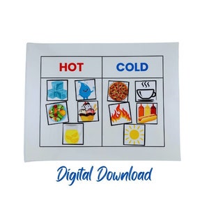 Sorting Items Printable, Sorting Hot and Cold Printable, ABA Resources ...