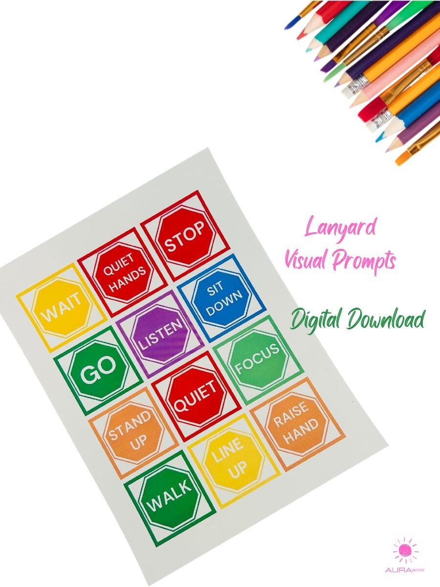 Visual Prompts, RBT Materials, ABA Resources, Lanyard Visual Prompts ...