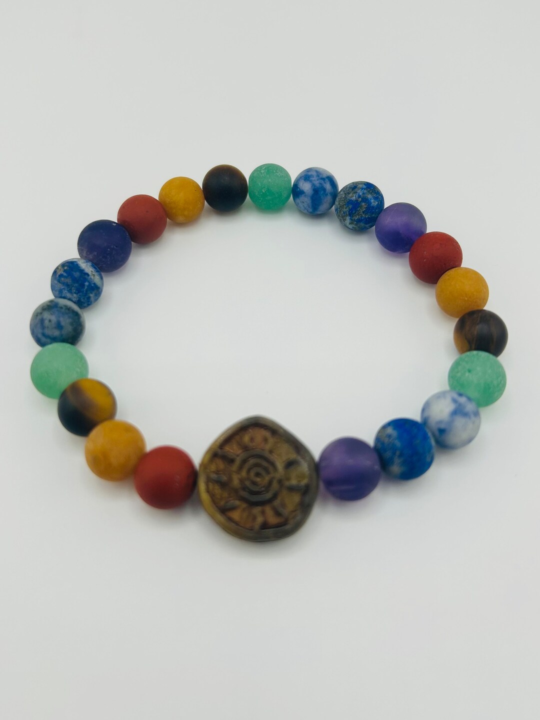 7 Chakra Gemstone Bracelet, Unisex Chakra Balancing Bracelet, Healing ...