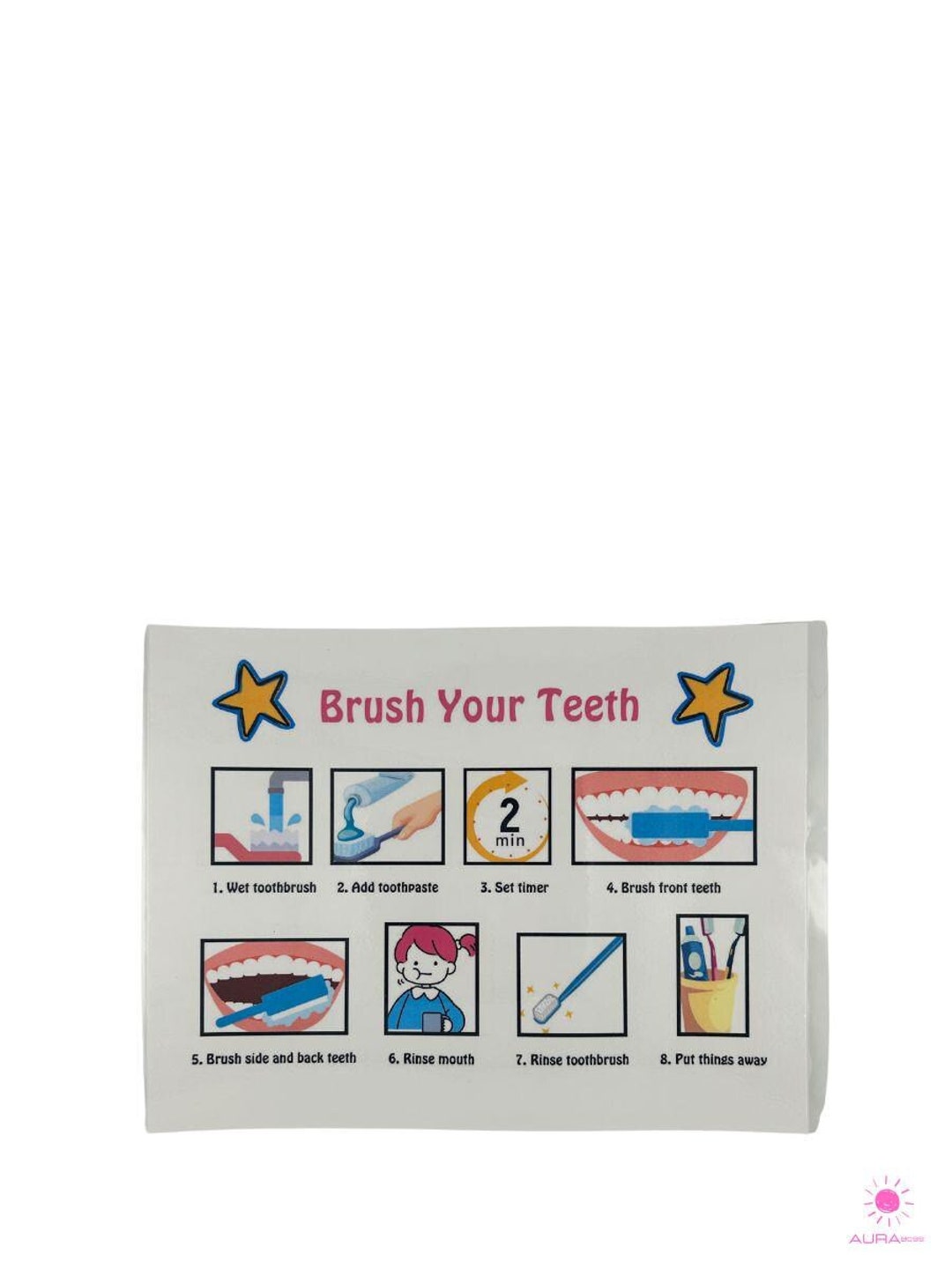 Brush Your Teeth Visual Sequence Chart, Chaining, Task Analysis, ABA ...