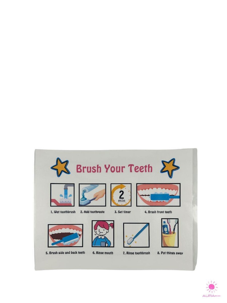 Brush Your Teeth Visual Sequence Chart, Chaining, Task Analysis, ABA ...