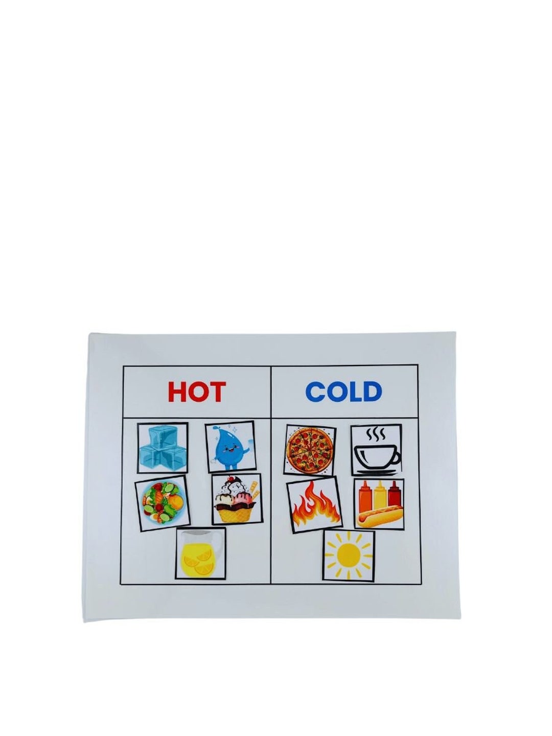 Sorting Items; Hot and Cold (printed, Cut, Laminated), Sorting Hot and ...