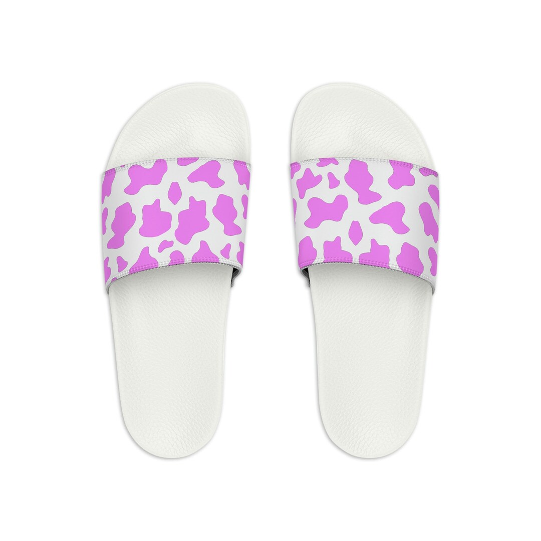 Women's Pink Cow Print Slide Sandals - Etsy