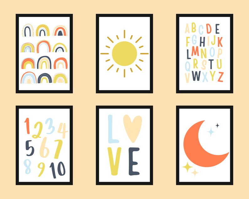 Boho Rainbow Print Set | Digital Download - Etsy