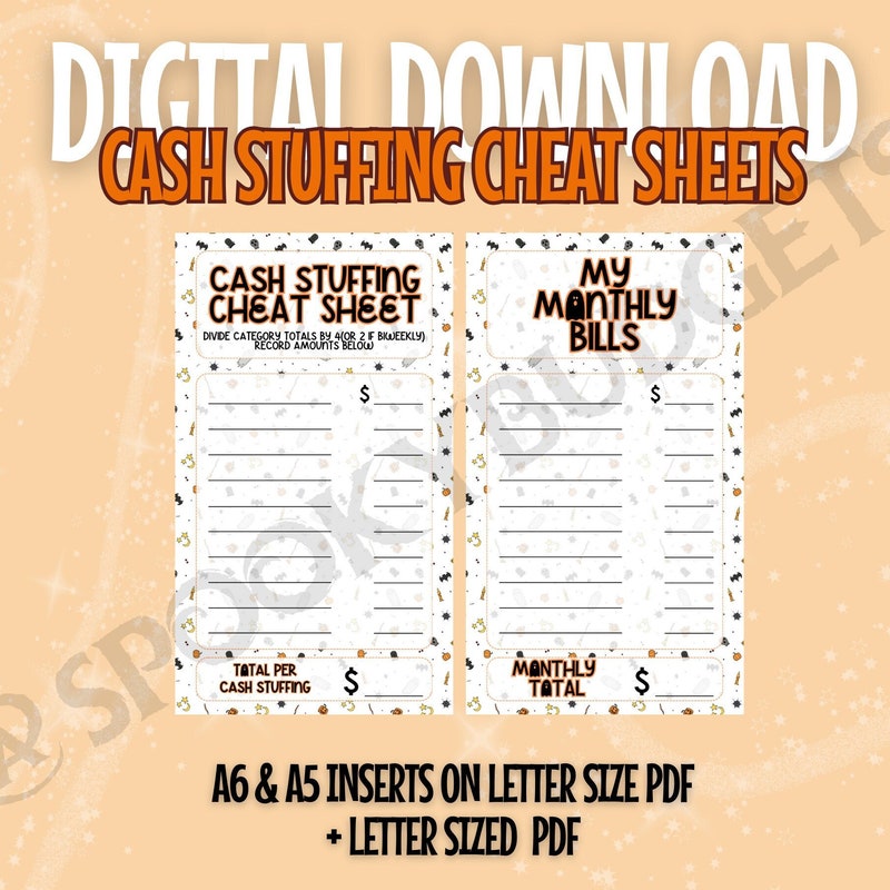 Cash Stuffing Worksheets - Etsy