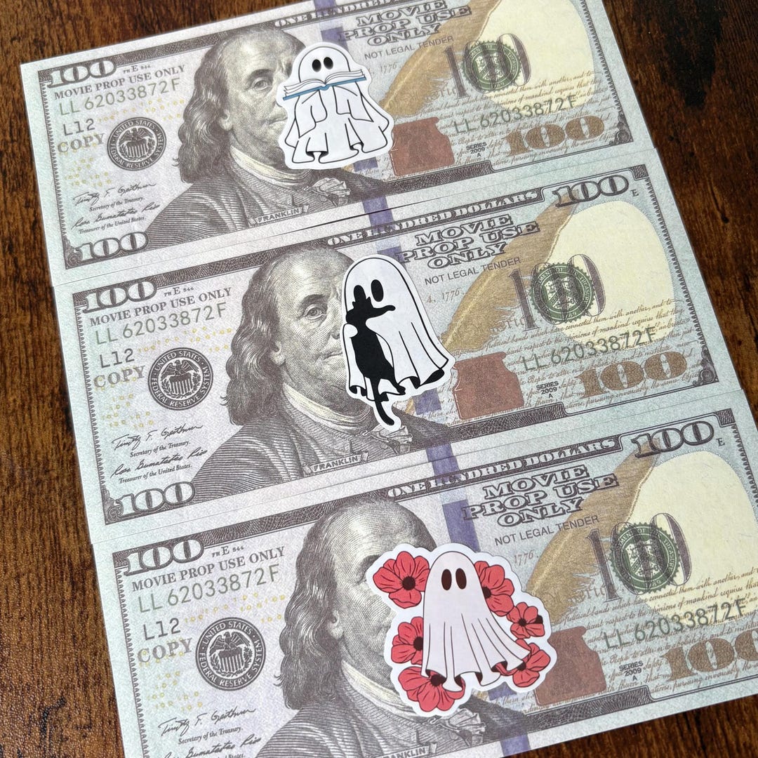 Ghost Prop Bills for Cash Stuffing 100 Dollar Set of 5 - Etsy