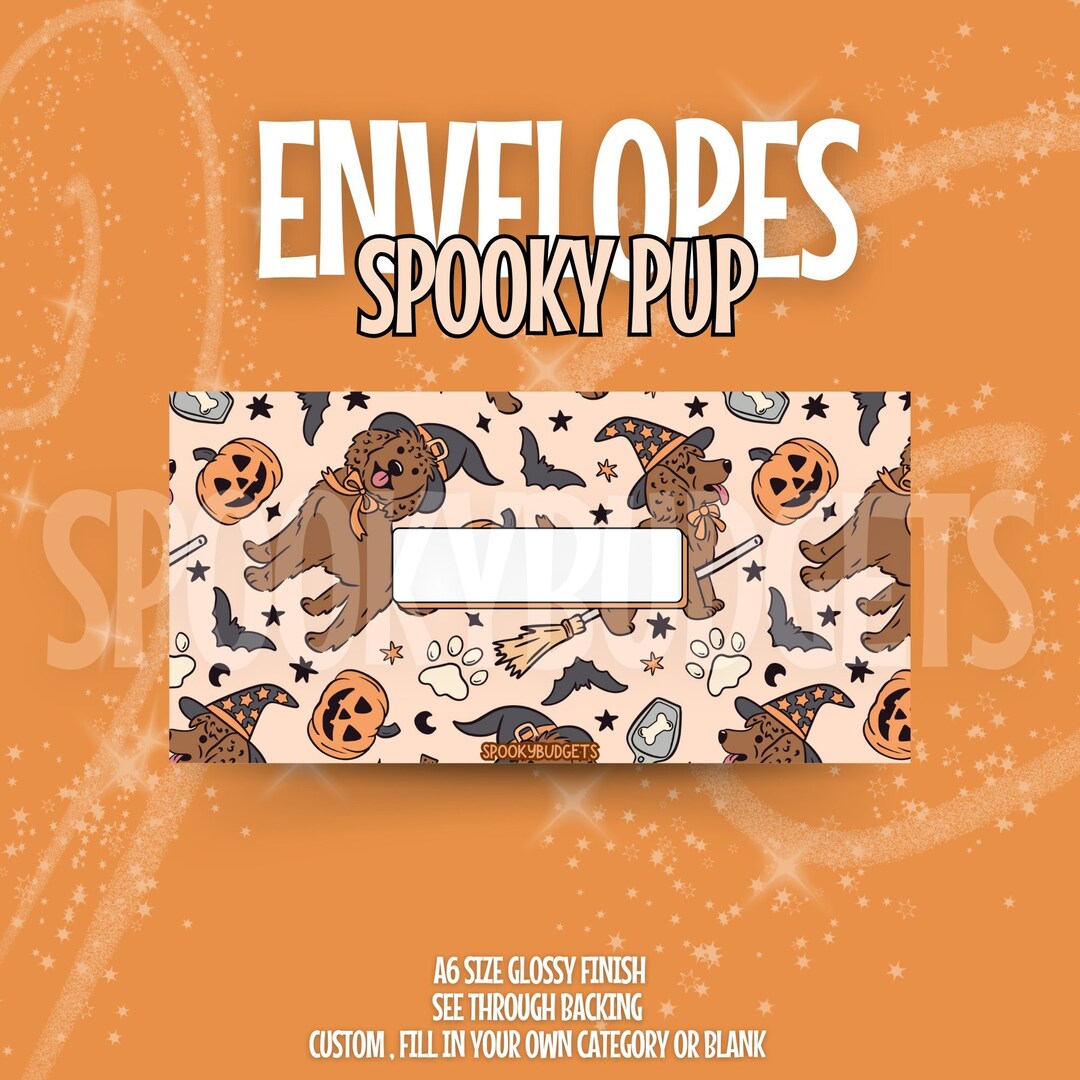 Spooky Pup Cash Envelope A6 Laminated Custom Categories - Etsy
