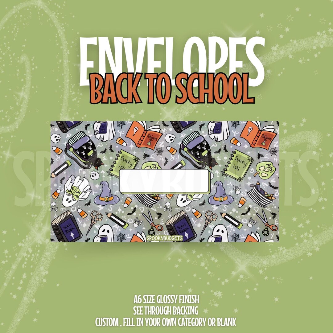 Back to School Cash Envelope A6 Laminated Custom Categories - Etsy